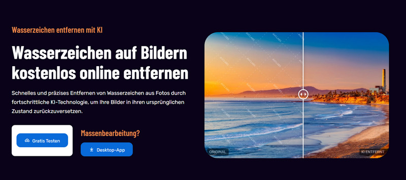 Kostenloses Entfernen von Wasserzeichen auf Bildern online mit KI | AVCLabs